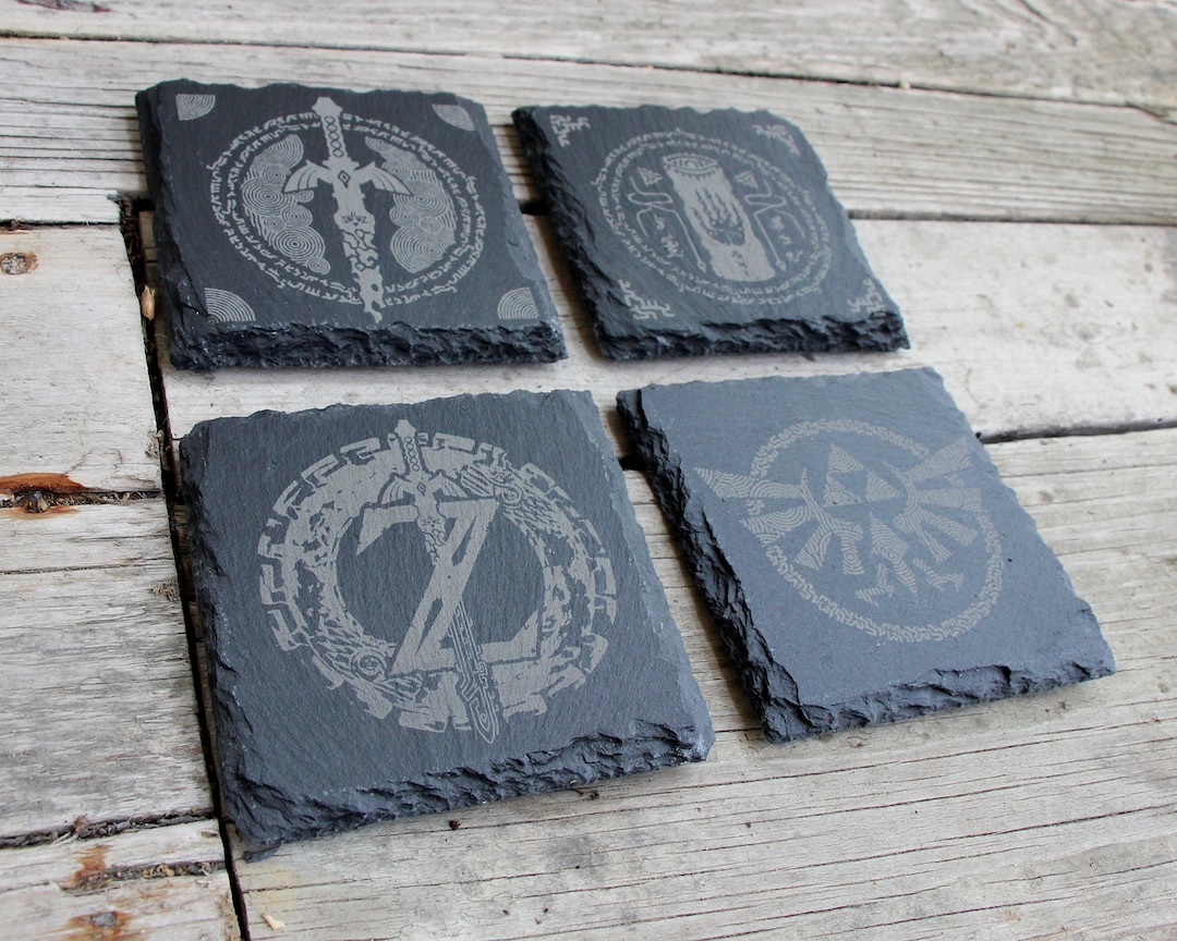 Legend of Zelda | Tears of the Kingdom | Engraved Slate Coasters - Set ...