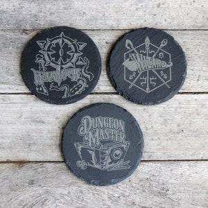 Engraved Slate Dungeons and Dragons Coasters: RPG Barware - Etsy