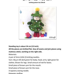 Christmas Tree Doll. Toy Knitting Pattern. Christmas Decoration. PDF ...