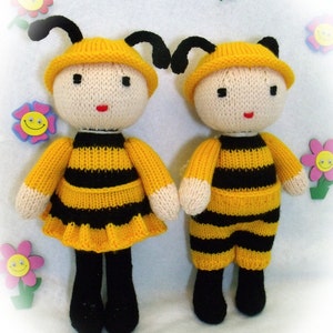 Toy Doll Knitting Pattern. Cuties. Honey Bee Dolls. PDF Instant ...