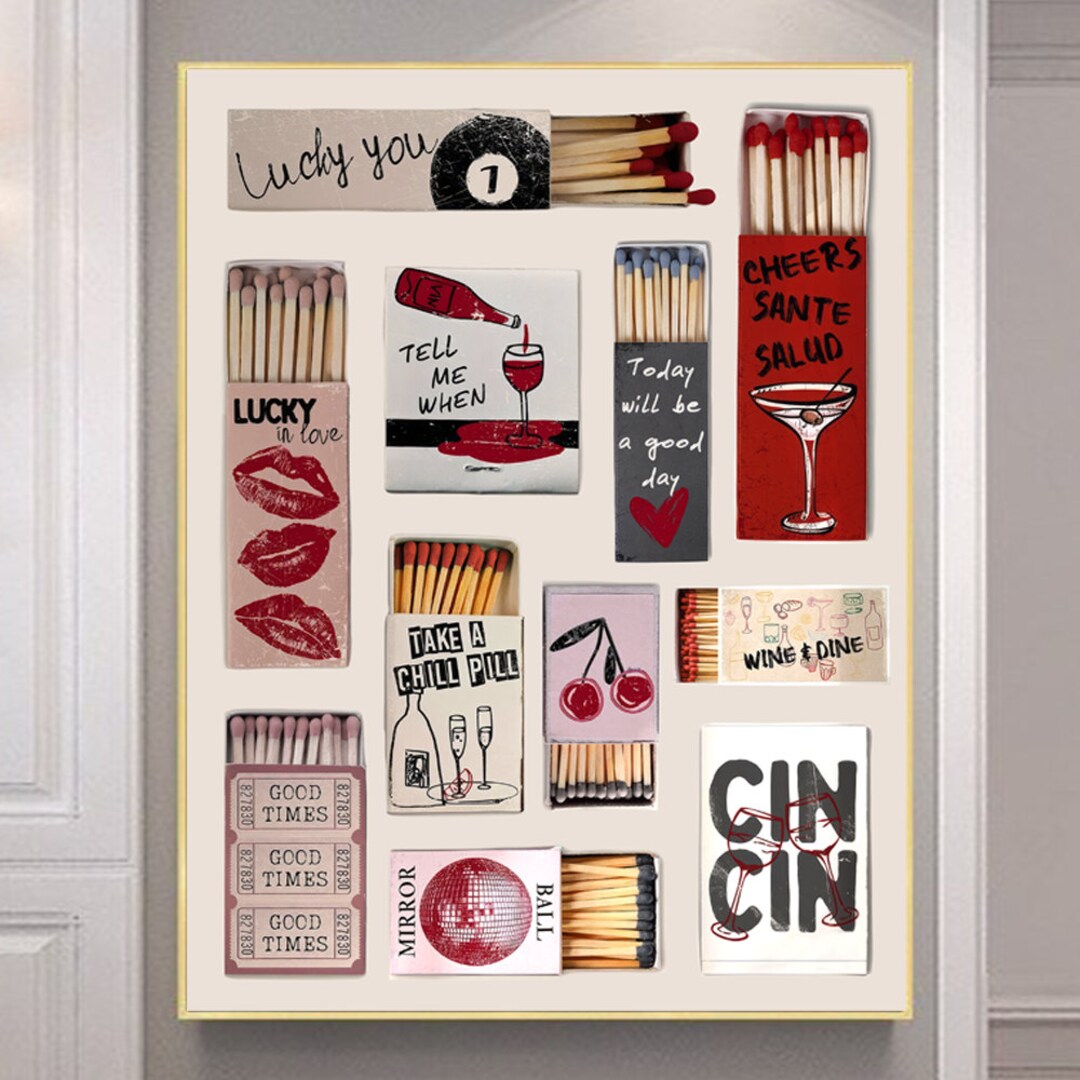 Vintage Matchbox Print Trendy Ace of Hearts ... Art Vintage Pool Ball ...