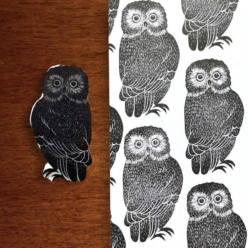 Owl Rubber Stamp - Etsy