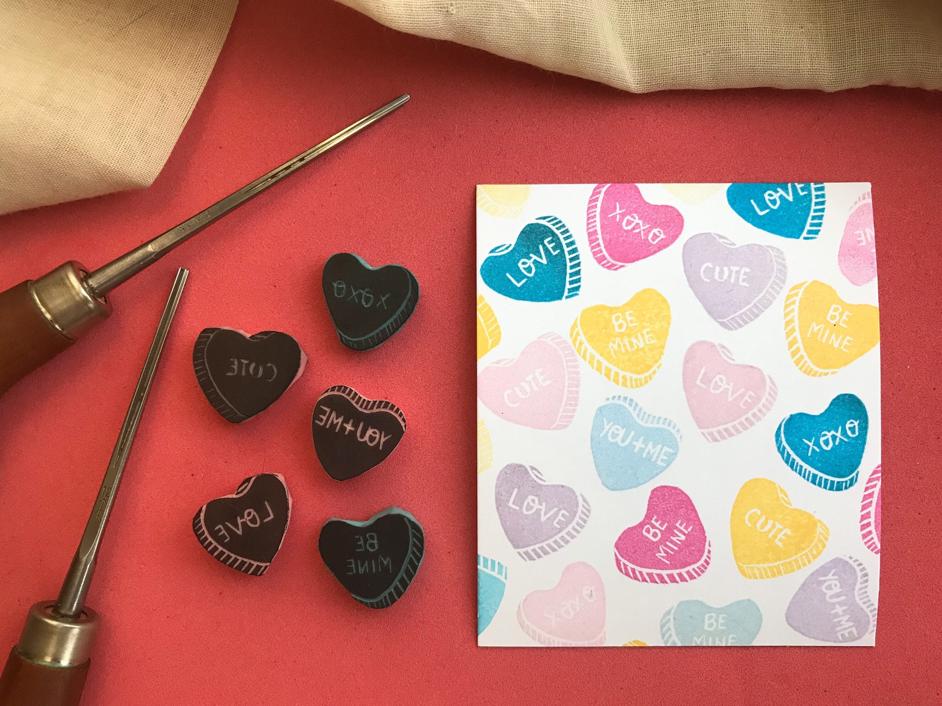 Conversation Heart Rubber Stamp Set: Custom Valentine Gift - Etsy