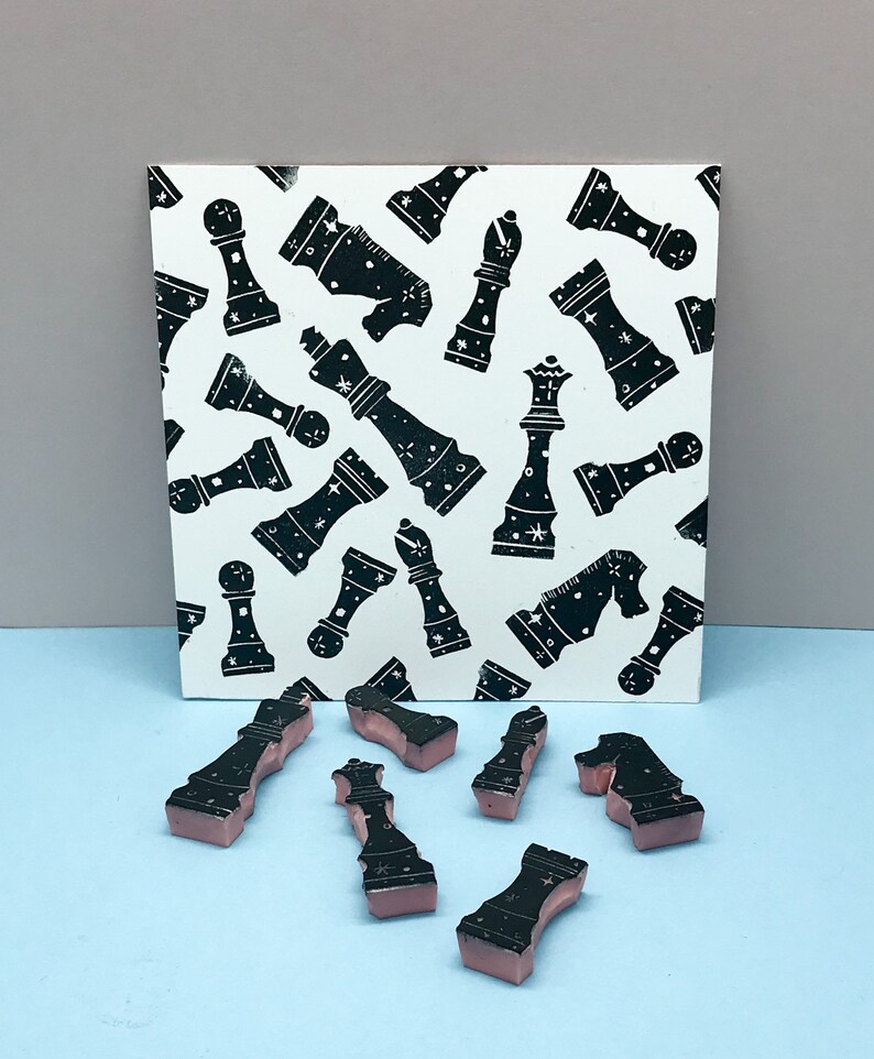 Small Galactic Chess Pieces Rubber Stamp Set / Magic Chess - Etsy