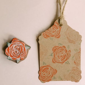 Rose Stamp Set / Hand Carved Stamp / Botanical Stamp / Floral - Etsy