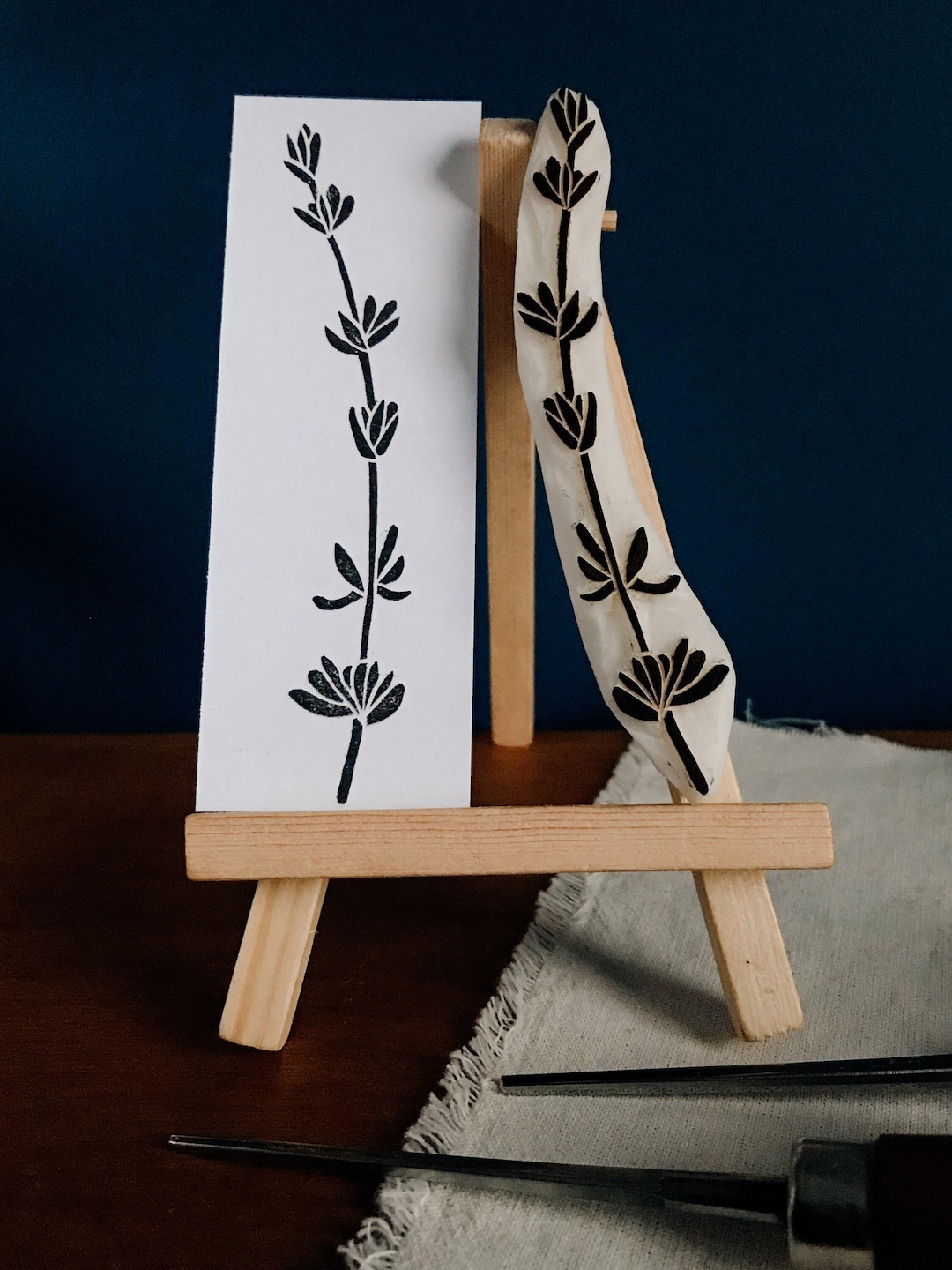 Thyme Herb Rubber Stamp / Herbal Plant Stamp / Garden Lover Gift / Rustic Stationery / Natural ...