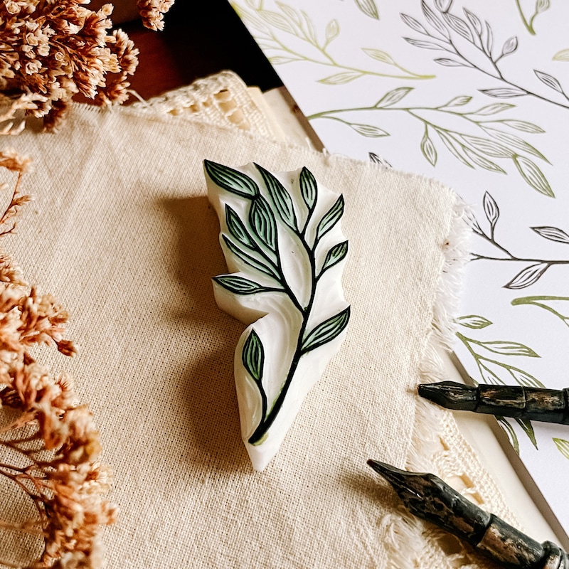 Leaf Rubber Stamp - Etsy
