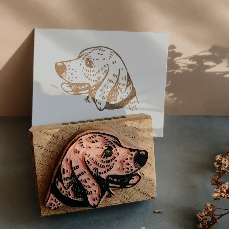 Custom Rubber Stamp Pet Portrait Personalized Gift for Dog | Etsy