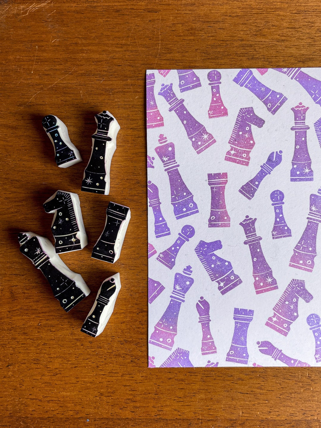 Small Galactic Chess Pieces Rubber Stamp Set / Magic Chess Figures ...