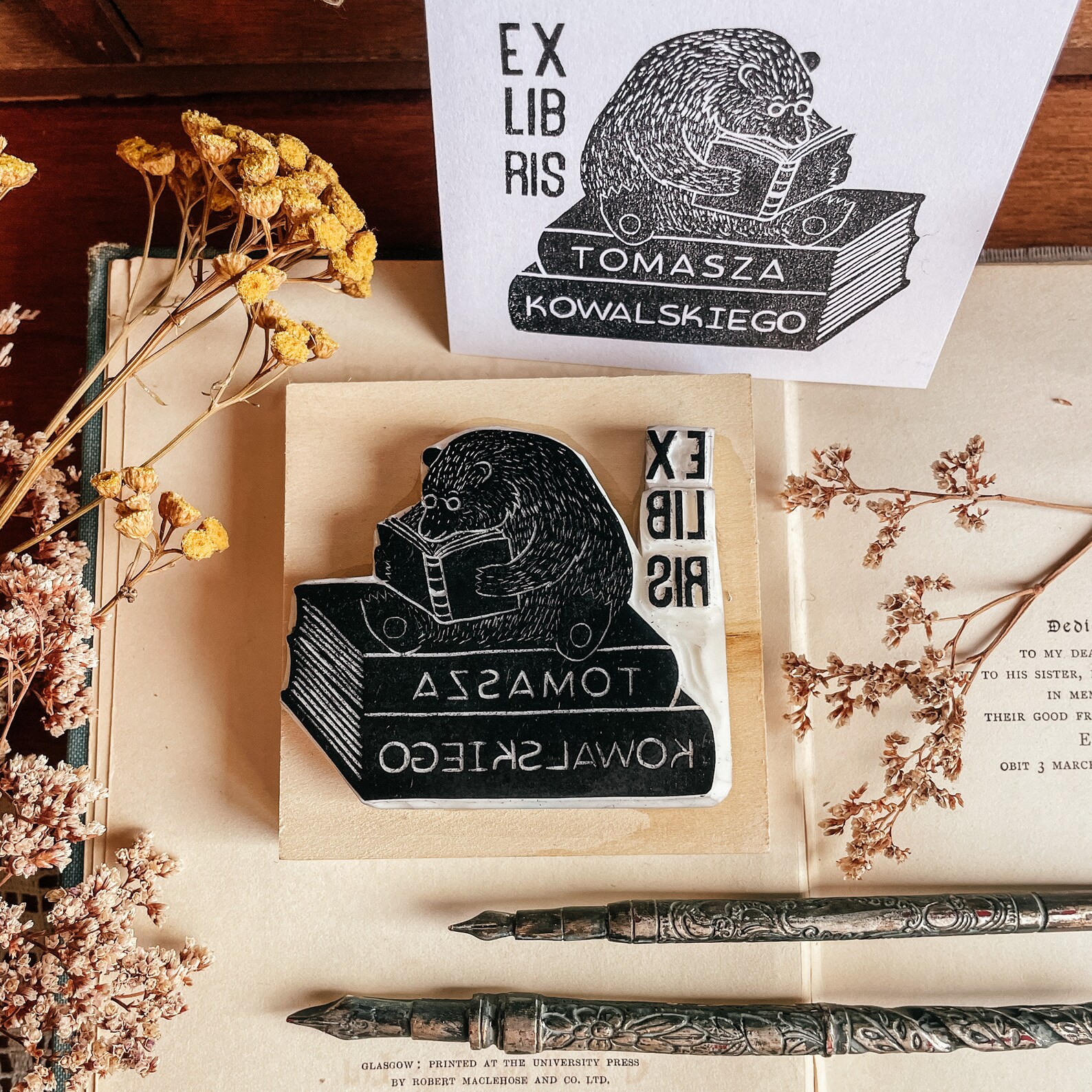 Personalized Book Stamp for Wedding Gift, Ex Libris Stamp for Book ...