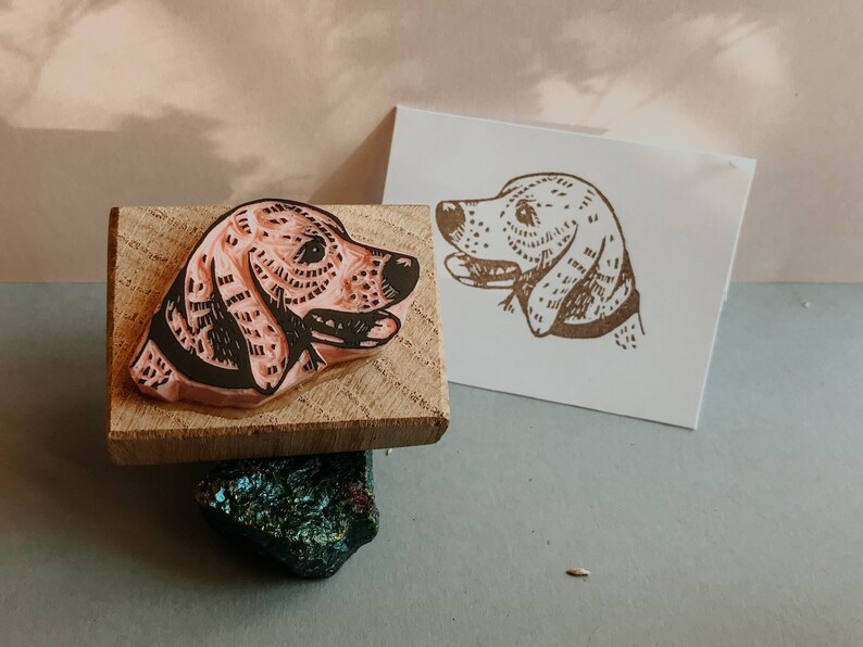 Custom Rubber Stamp Pet Portrait Personalized Gift for Dog | Etsy