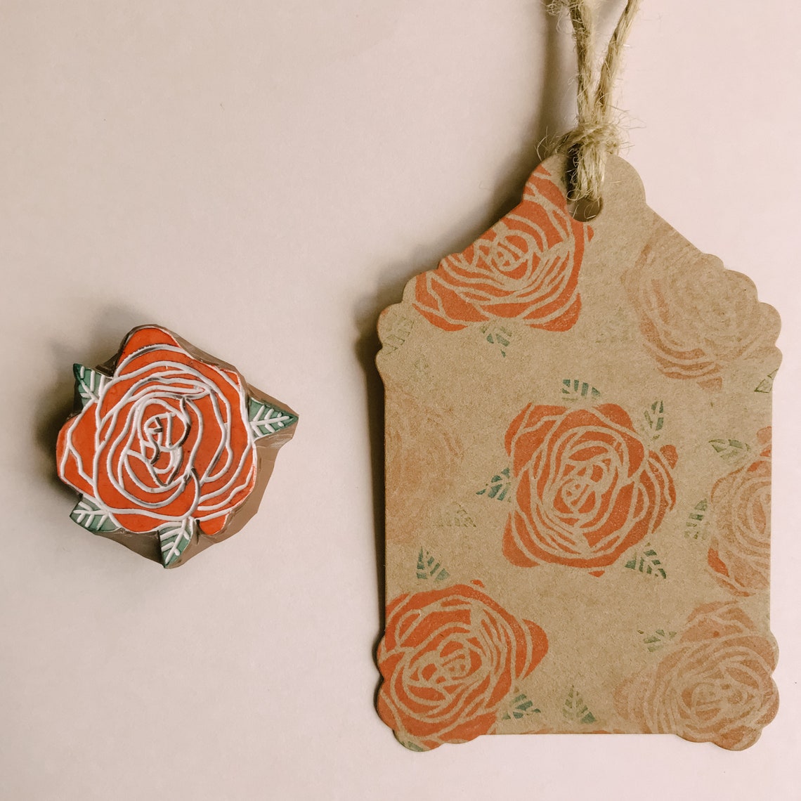 Rose Stamp Set / Hand Carved Stamp / Botanical Stamp / Floral - Etsy