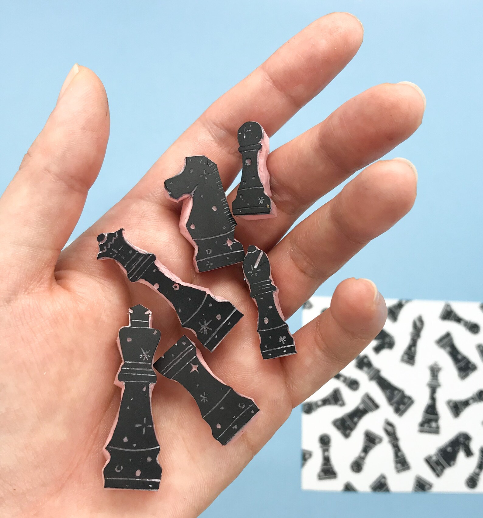 Small Galactic Chess Pieces Rubber Stamp Set / Magic Chess - Etsy