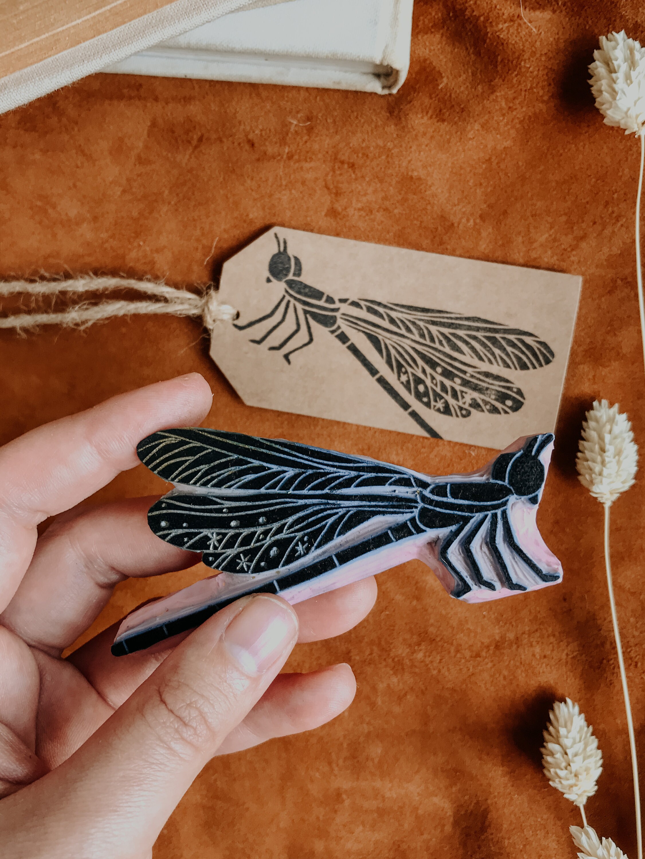 Dragonfly Rubber Stamp for Card Making, Garden Insect for Block ...