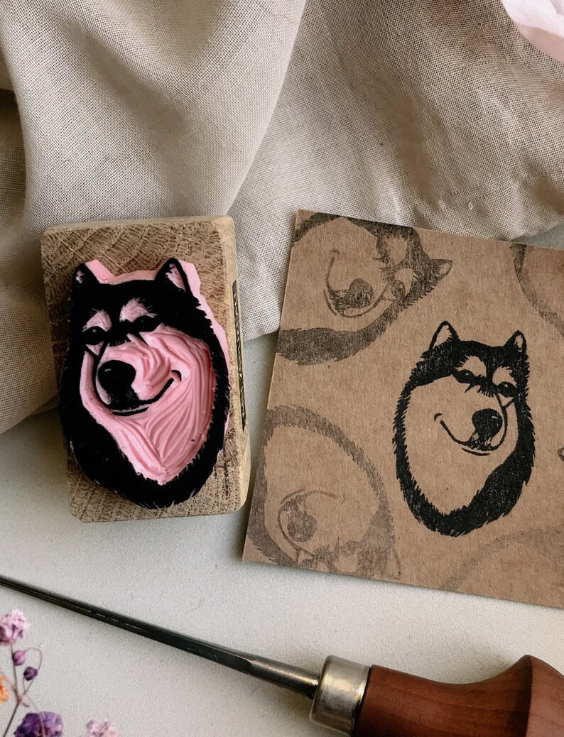 Custom Rubber Stamp Pet Portrait Personalized Gift for Dog | Etsy