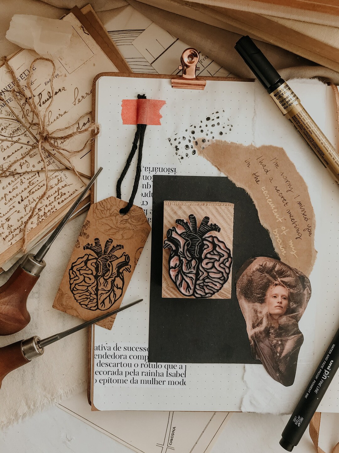 Anatomy Heart Rubber Stamp Anatomical Human Brain Stamp for - Etsy