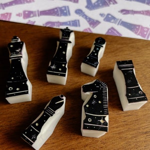 Small Galactic Chess Pieces Rubber Stamp Set / Magic Chess Figures ...