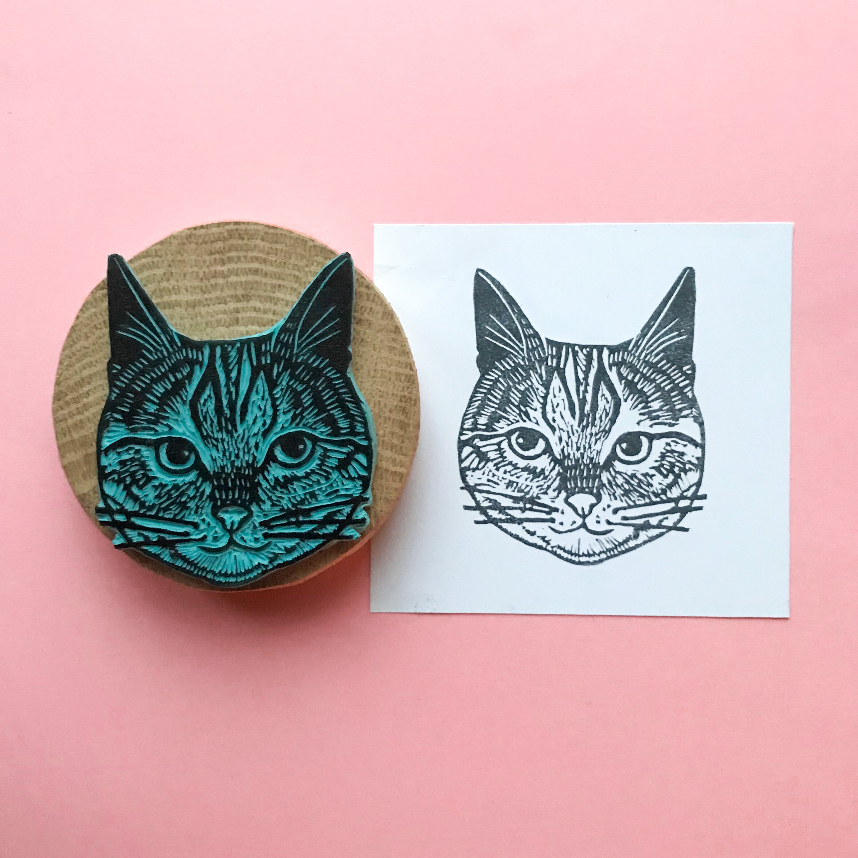 Custom pet portrait rubber stamp with ink pad / animal lover | Etsy