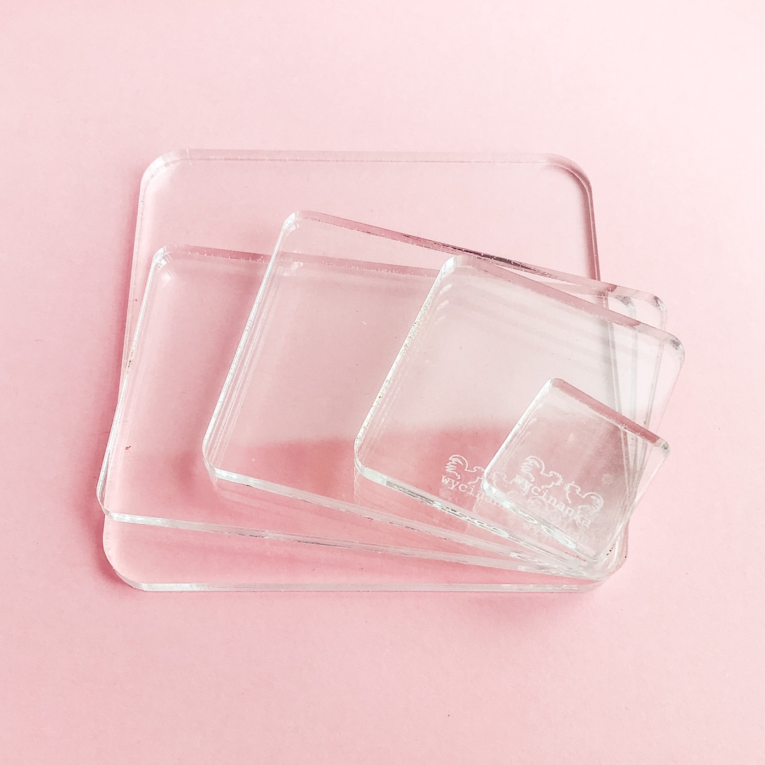 Acrylic Clear Blocks for Rubber Stamps, Various Sizes to Choose ...
