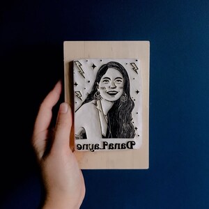 Custom Hand Carved Rubber Stamp Portrait, Handmade Personalized Face ...