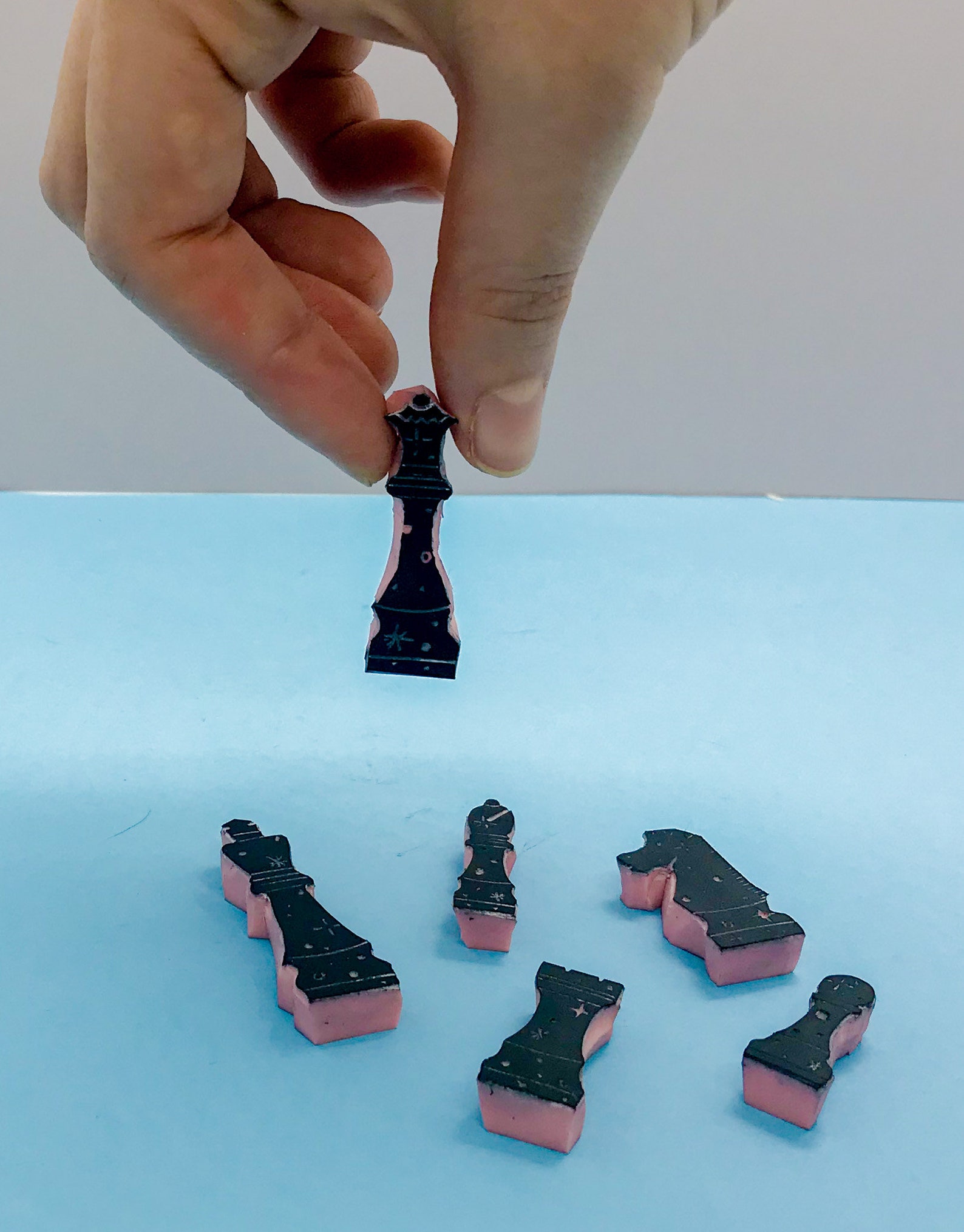 Small Galactic Chess Pieces Rubber Stamp Set / Magic Chess - Etsy
