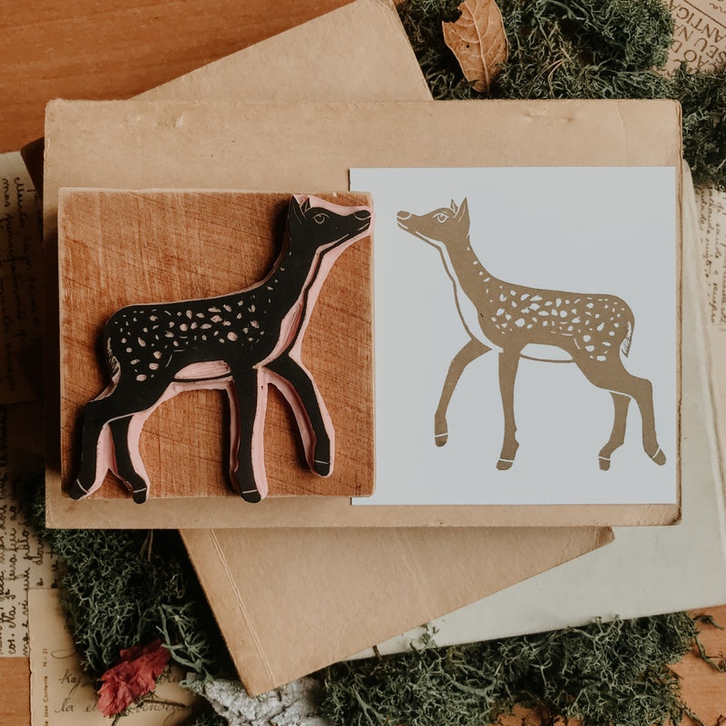 Deer Rubber Stamp - Etsy