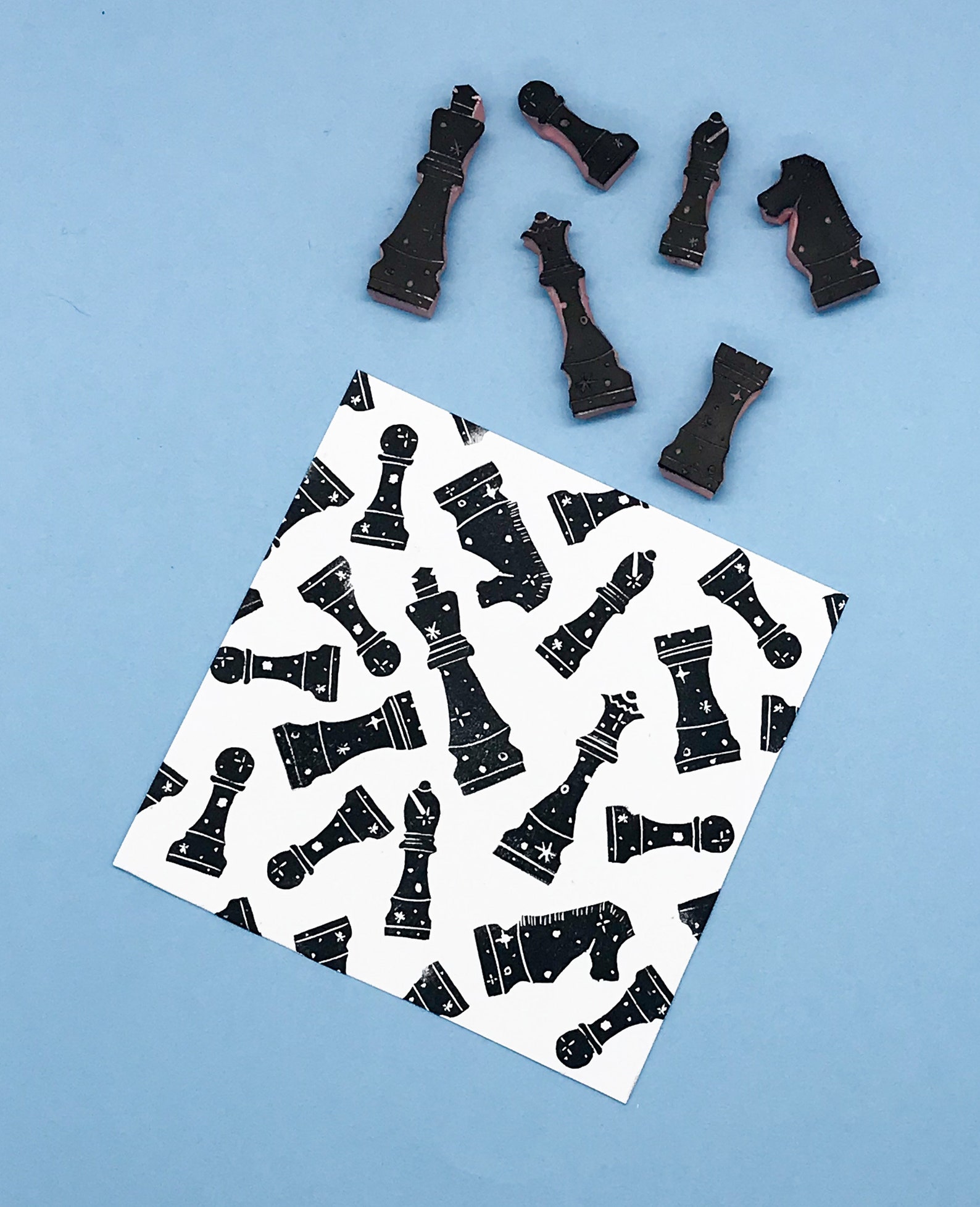 Small Galactic Chess Pieces Rubber Stamp Set / Magic Chess - Etsy