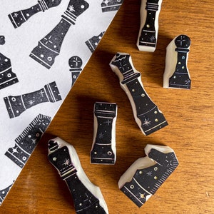 Small Galactic Chess Pieces Rubber Stamp Set / Magic Chess Figures ...