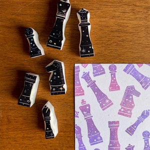Small Galactic Chess Pieces Rubber Stamp Set / Magic Chess Figures ...