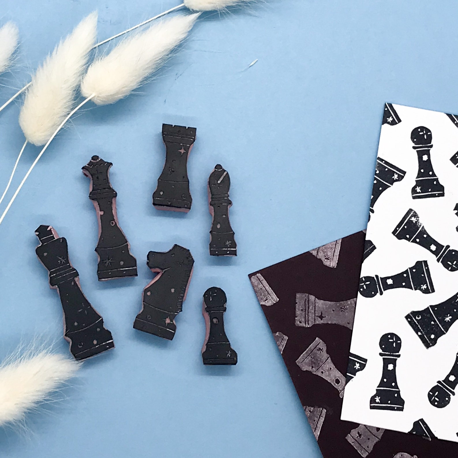 Small Galactic Chess Pieces Rubber Stamp Set / Magic Chess - Etsy