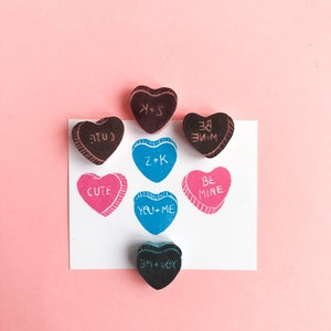 Conversation Heart Rubber Stamp Set: Custom Valentine Gift - Etsy