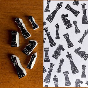 Small Galactic Chess Pieces Rubber Stamp Set / Magic Chess Figures ...