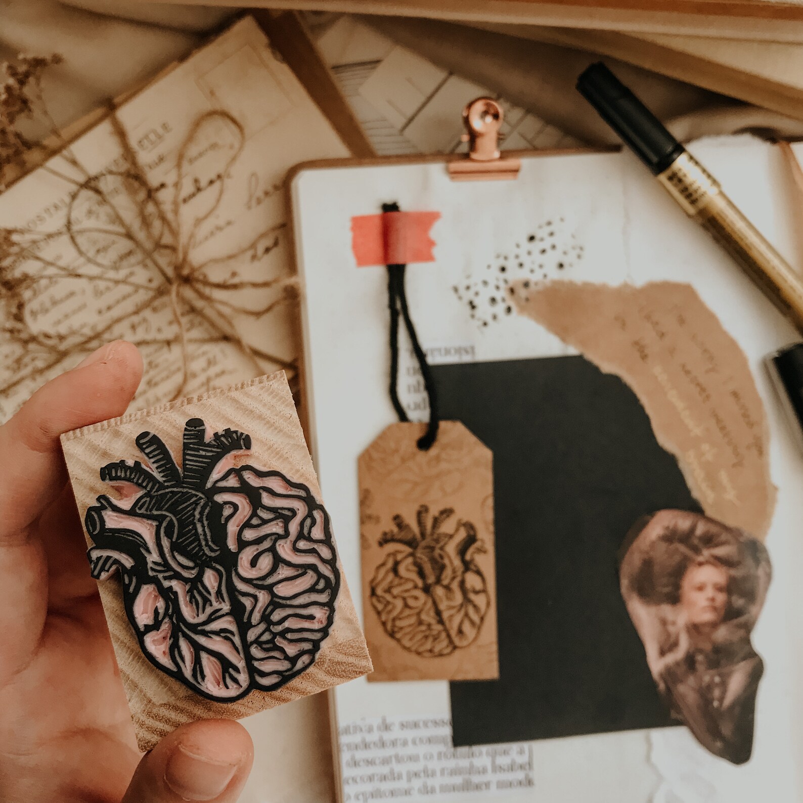 Anatomy Heart Rubber Stamp Anatomical Human Brain Stamp for - Etsy