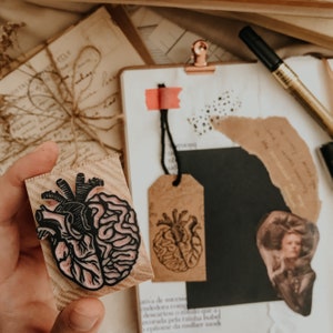 Anatomy Heart Rubber Stamp, Anatomical Human Brain Stamp for Doctor ...