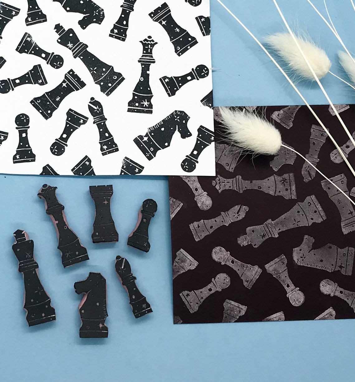 Small Galactic Chess Pieces Rubber Stamp Set / Magic Chess - Etsy