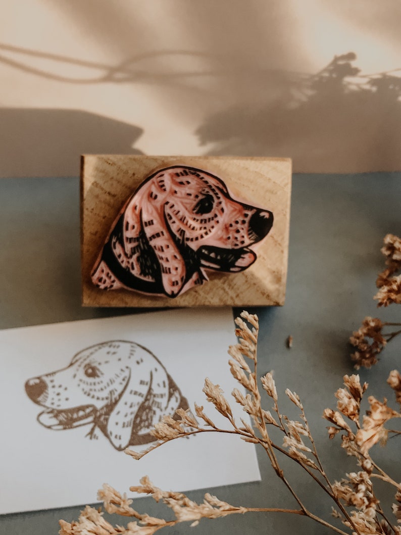 Custom Rubber Stamp Pet Portrait Personalized Gift for Dog | Etsy