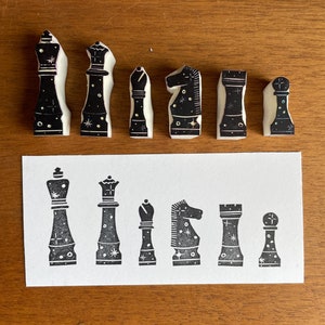 Small Galactic Chess Pieces Rubber Stamp Set / Magic Chess Figures ...