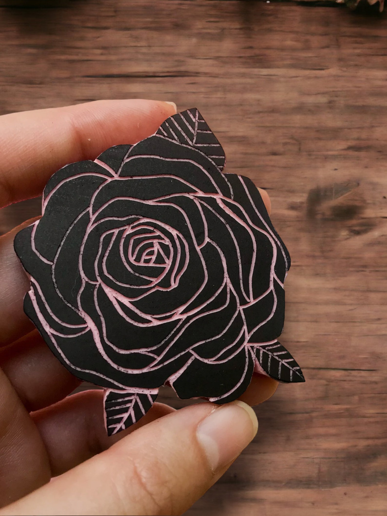 Rose Stamp Set / Hand Carved Stamp / Botanical Stamp / Floral Pattern ...