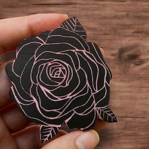 Rose Stamp Set / Hand Carved Stamp / Botanical Stamp / Floral Pattern ...