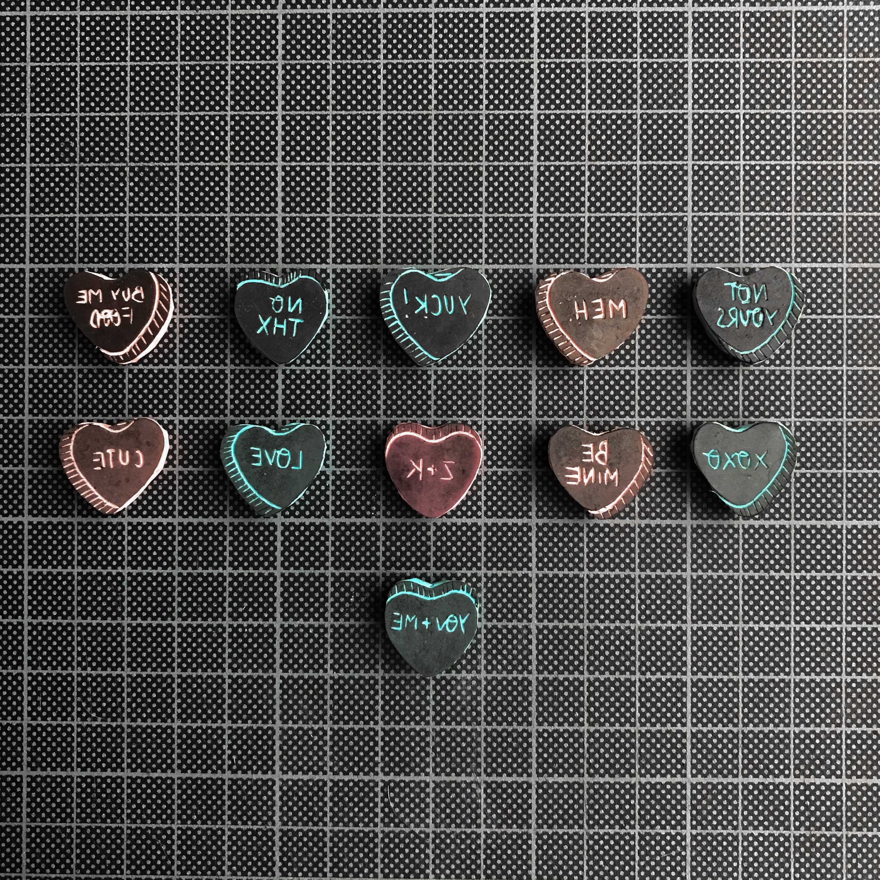 Conversation Heart Rubber Stamp Set: Custom Valentine Gift - Etsy