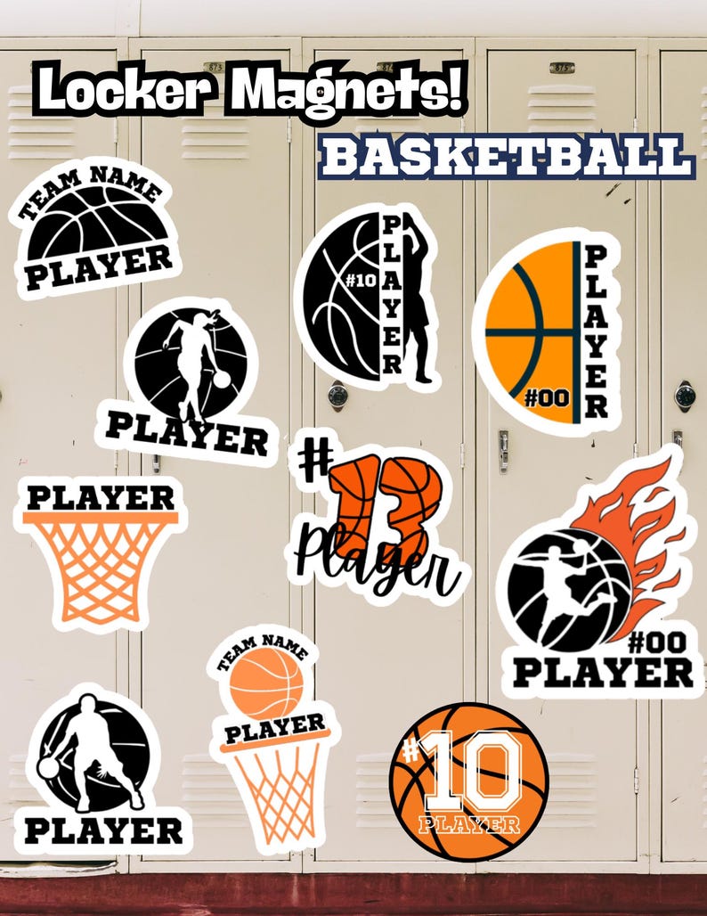 Personalized Basketball Locker Magnet Custom Team Name & Number - Etsy