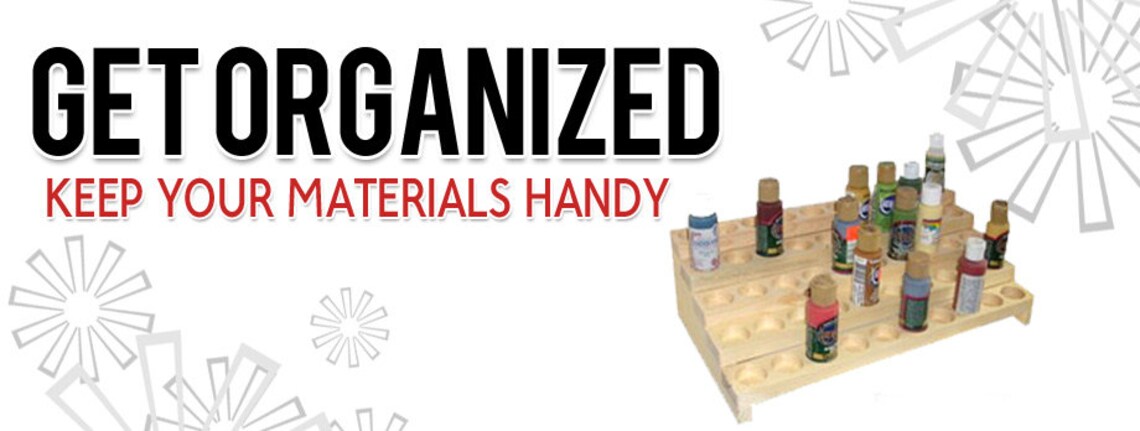 Wooden Display Rack for Paint Bottles - 3 Row Paint Bottle Display Rack ...