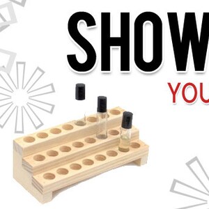 Wooden Display Rack Product Bottles of 13/16" Outer Diameter - 3 Row ...