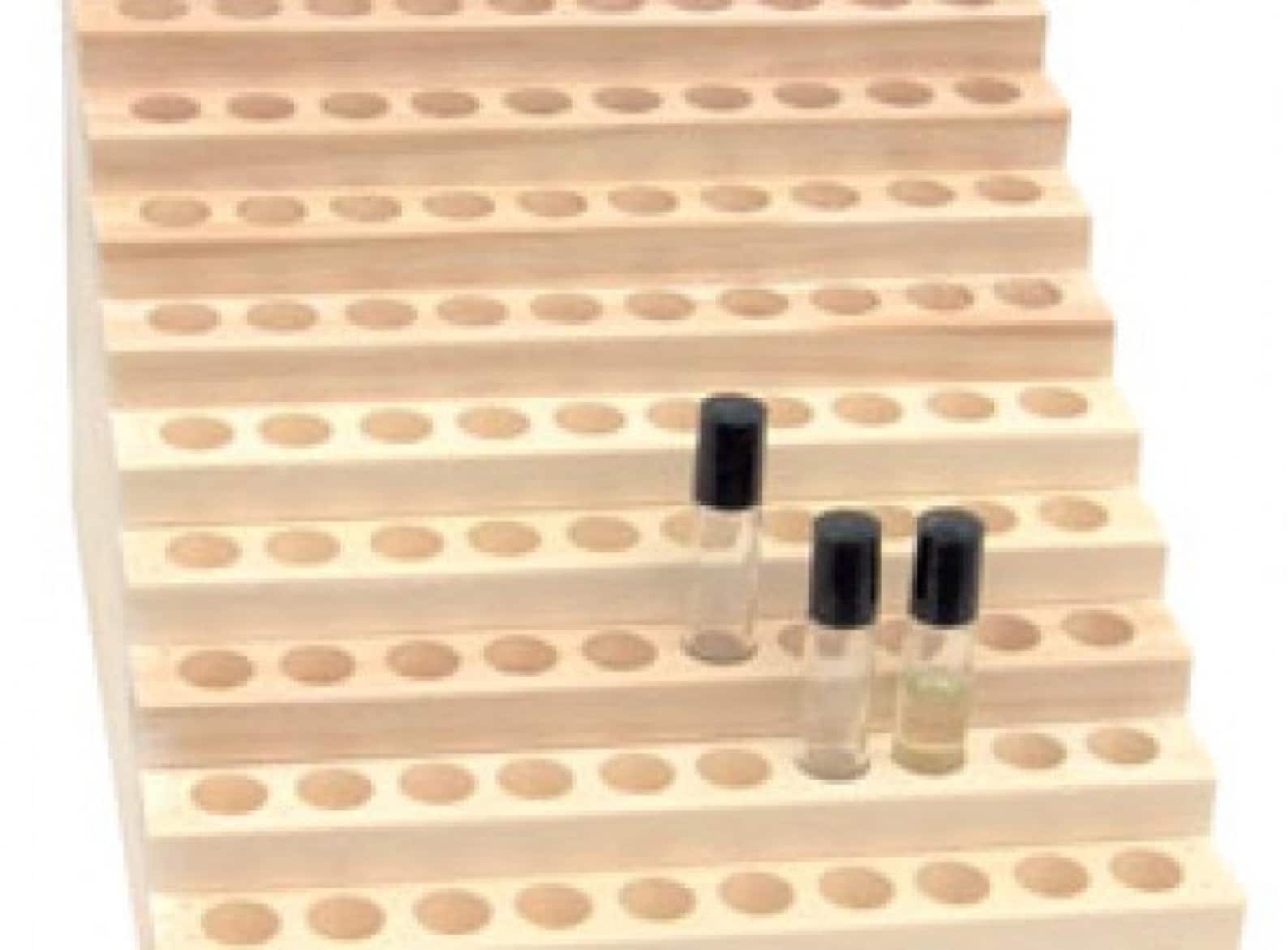 Wooden Display Rack for Fragrance or Essential Oils - 10 Row Bottle ...