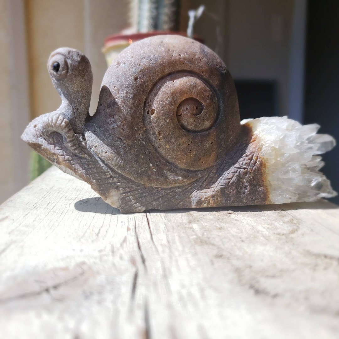 Quartz Crystal Snail Carving - Etsy