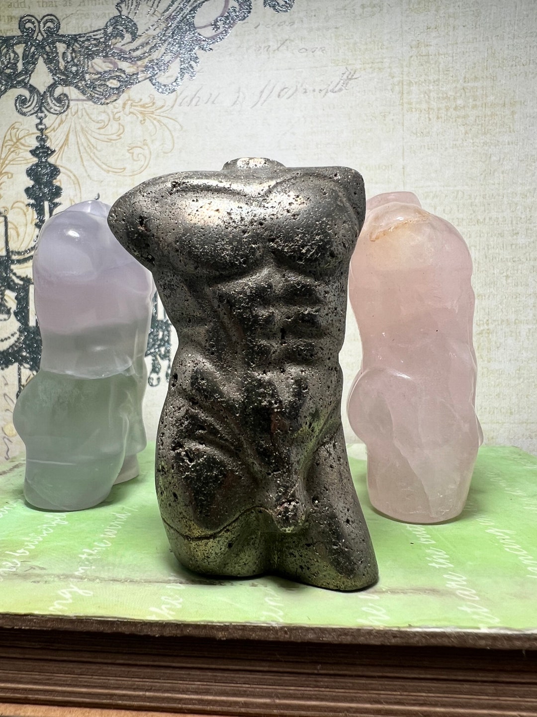 Crystal Male Torso Statue: Gemstone Figure - Etsy
