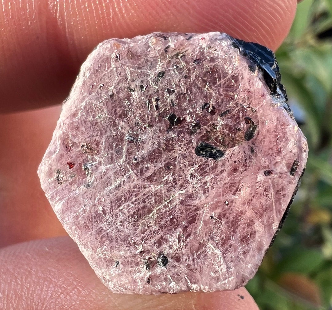 Raw Pink Sapphire Crystal With Green Epidote Inclusions - Etsy