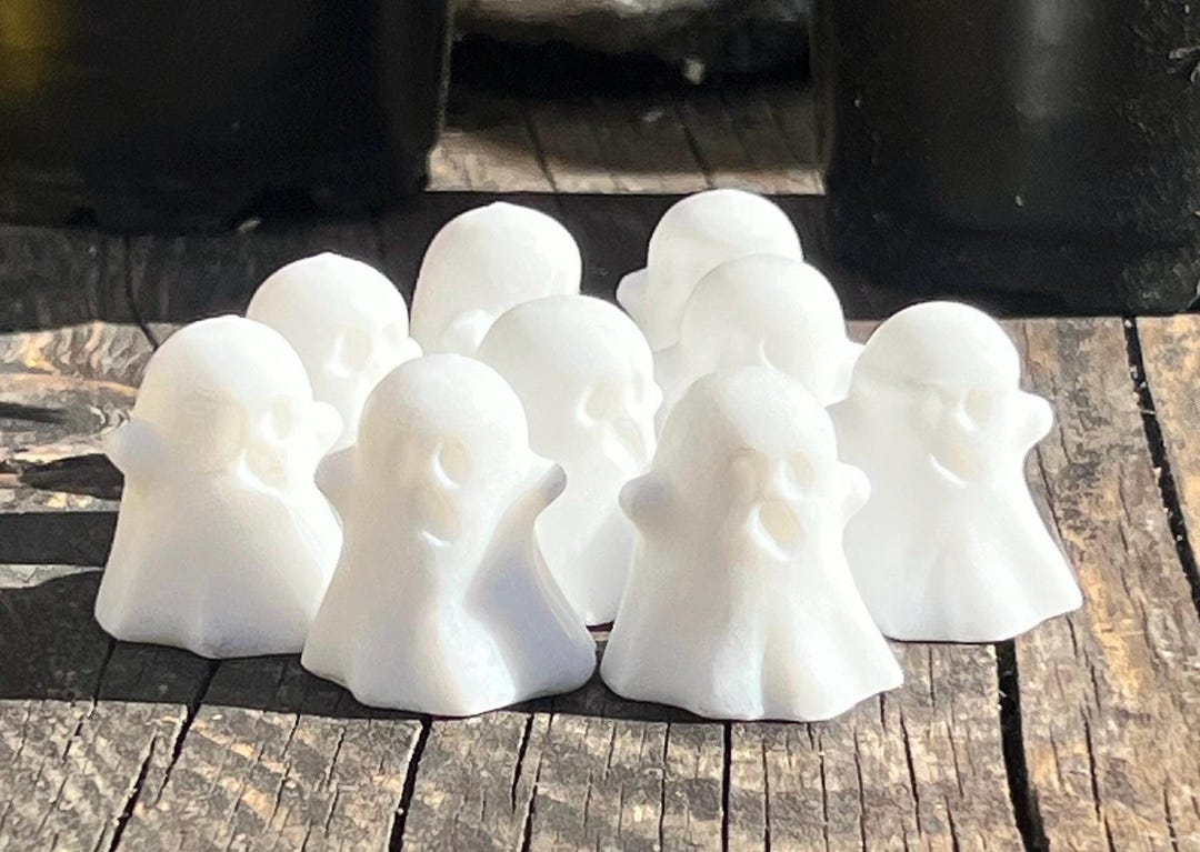 White Crystal Ghost Figures | Mini White Ghost | White Marble Ghost ...