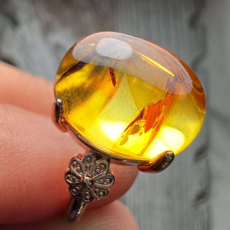 Amber Engagement Ring - Etsy