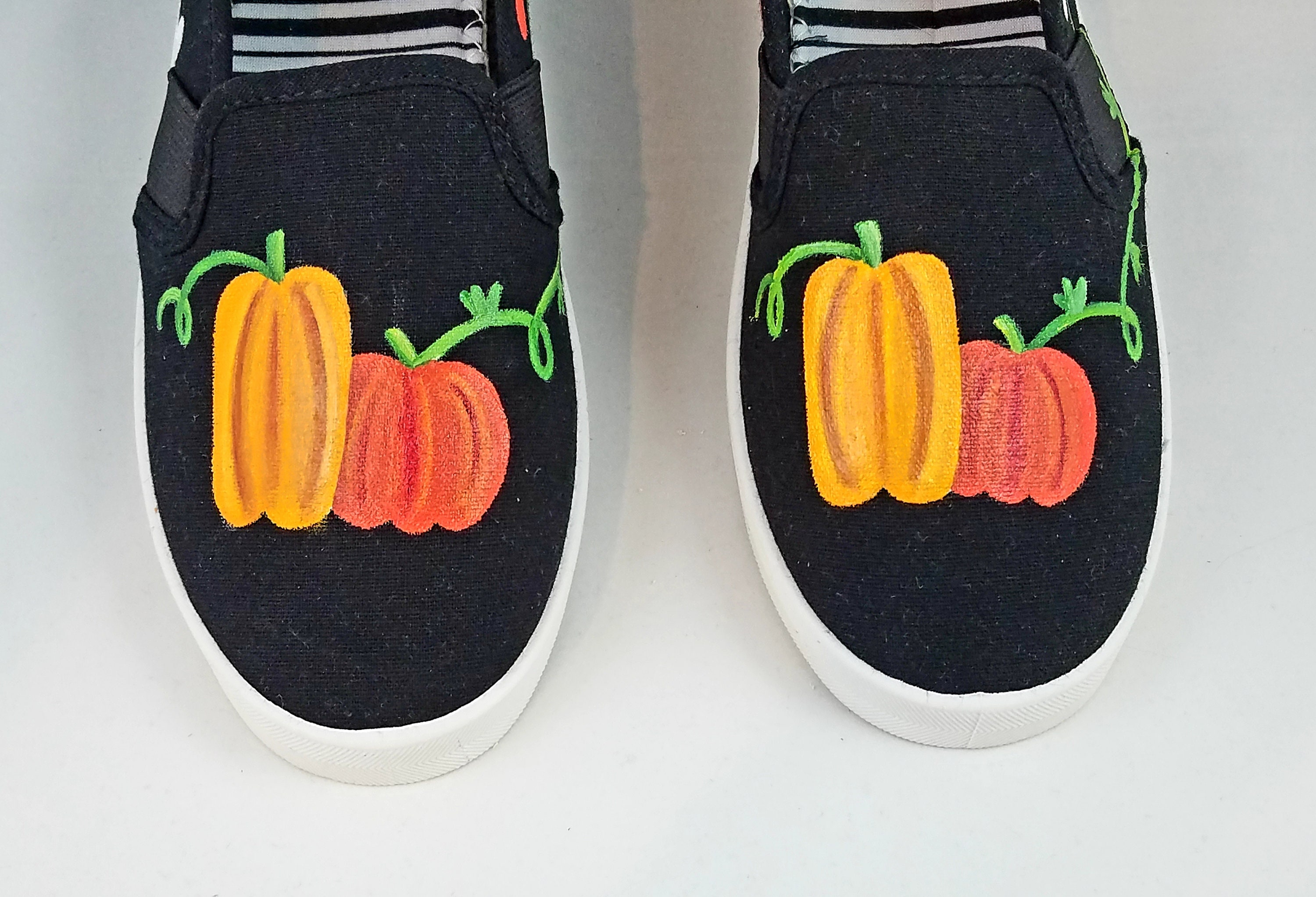 Hand PAINTED SHOES, Fall Shoes, Pumpkin Shoes, Thanksgiving, Halloween ...